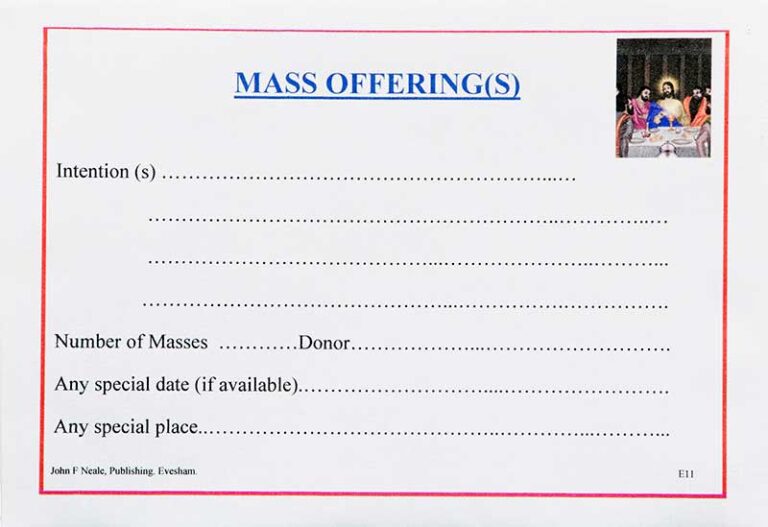 Mass Intention Envelopes (1000) – John F Neale Publishing
